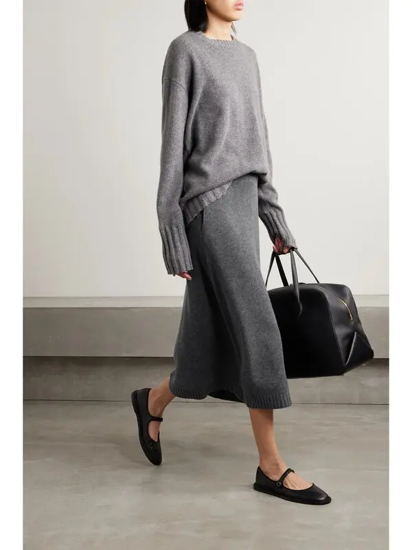 Brunello Cucinelli Wool, Cashmere And Silk-blend Midi Skirt