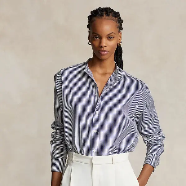 Ralph Lauren Capri Relaxed Fit Striped Cotton Shirt