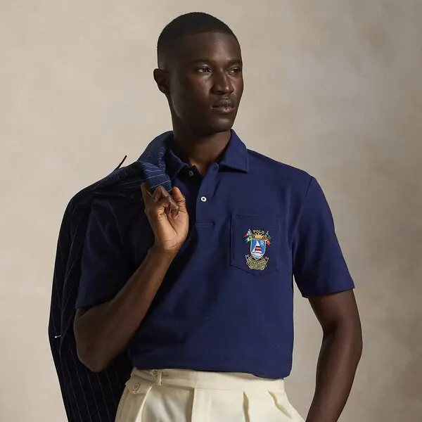 Ralph Lauren Classic Fit Crest Mesh Polo Shirt - Dark Cobalt