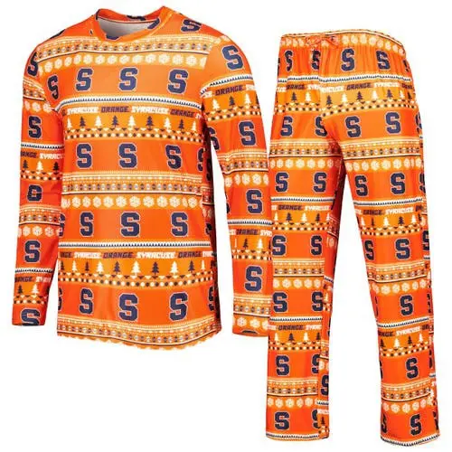 CONCEPTS SPORT Syracuse Swivel Long Sleeve T-shirt & Pants Sleep Set - Orange