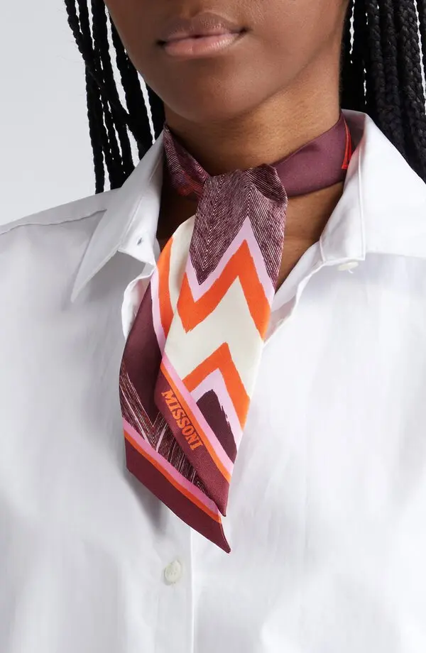 Missoni Chevron Silk Twilly Scarf