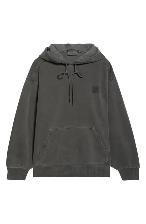 Carhartt Work In Progress Vista Logo Patch Hoodie - Black Garment Dyed