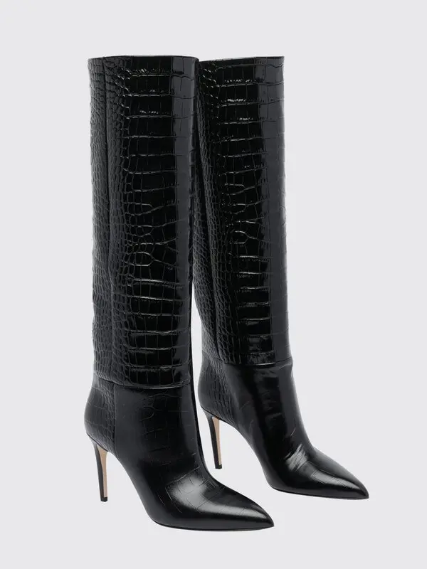 Paris Texas Croc-effect Patent Leather Knee-high Stiletto Boots