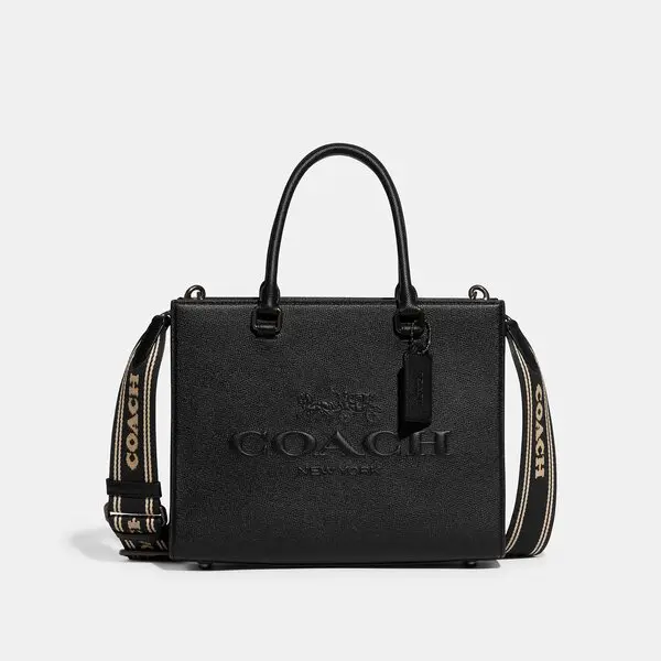 COACH® Tote With Signature Canvas - Black