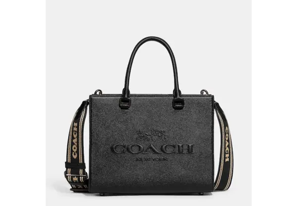 COACH® Tote With Signature Canvas - Black