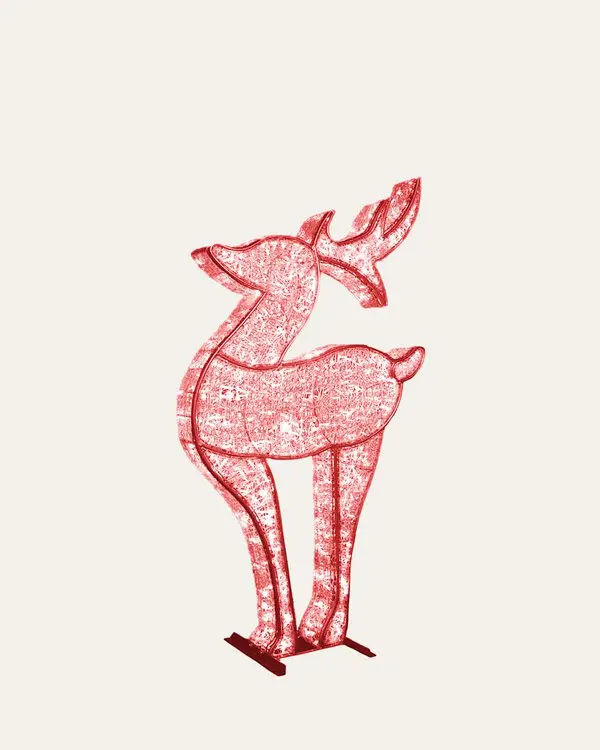 BARCANA 6'10" 3d Medium Deer With Led Lights - Red