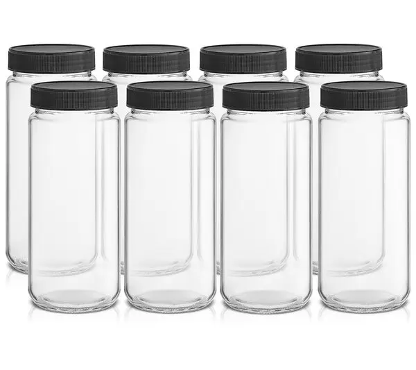 JOYJOLT Reusable Glass Juice Bottles With Lids T Of 8 - One-color