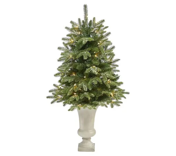 NEARLY NATURAL 44' Frosted Tip Tree W/50 Clear Eds - One-color