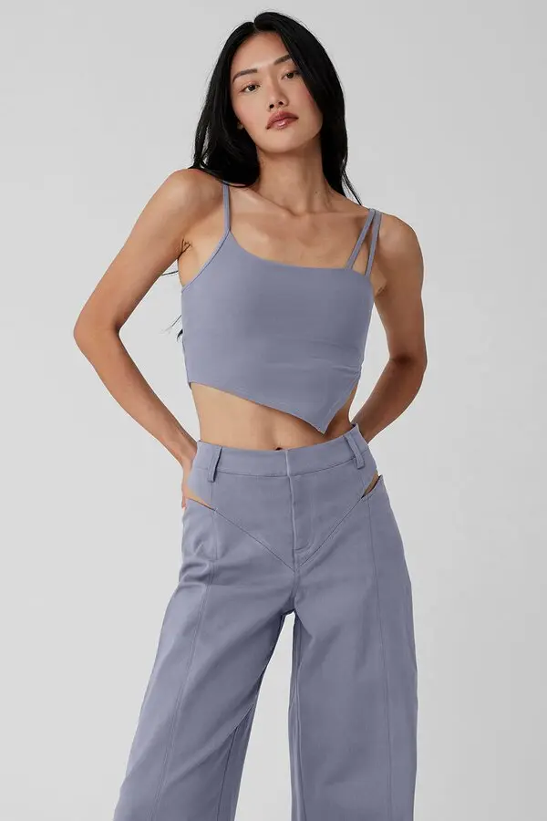 alo ヨガパンツ S ハイウエスト ライトグレー(Fog) Alo Yoga（アロヨガ）の「【alo】ALOSOFT HIGH-WAIST 7/8 ハイライト