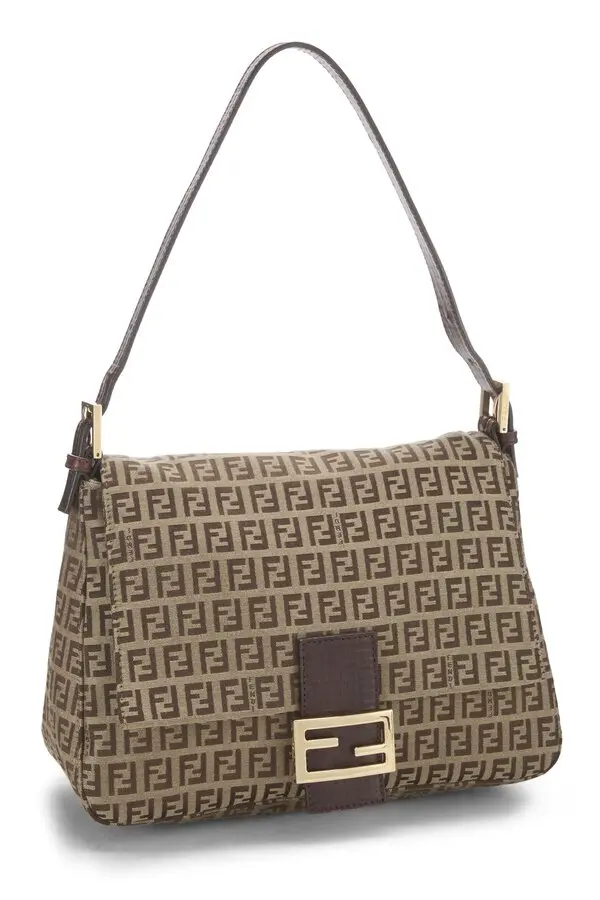 Fendi Zucchino Canvas Mama Shoulder Bag - Brown