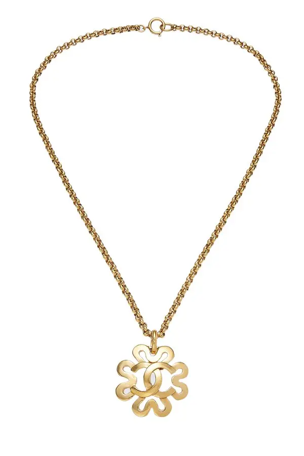 Chanel Plated 'cc' Necklace - Black