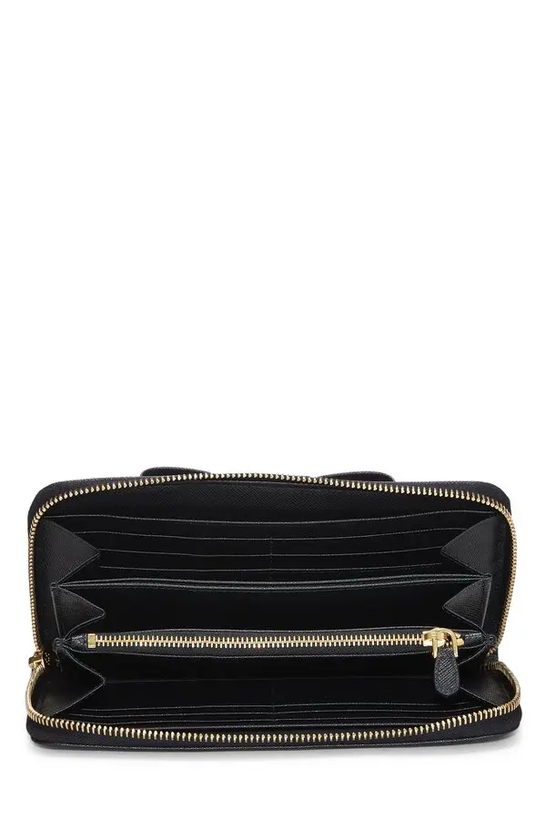 Prada Saffiano Bow Zip Around Wallet