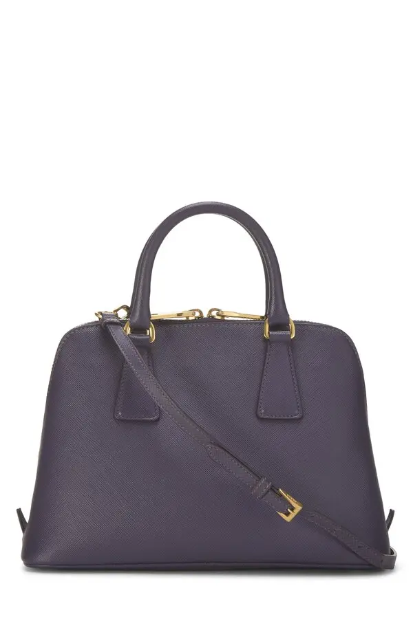 Prada Saffiano Promenade Top Handle Bag - Purple