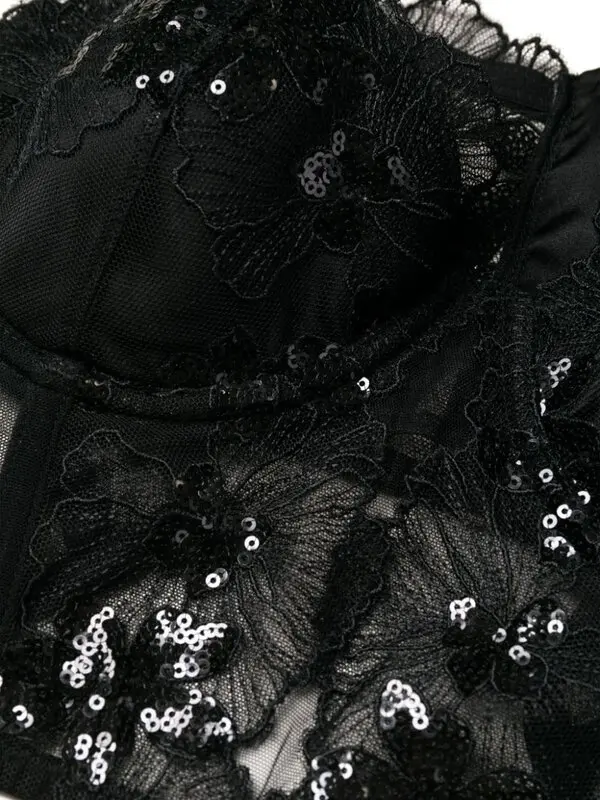 FLEUR DU MAL Sequin Bustier Top