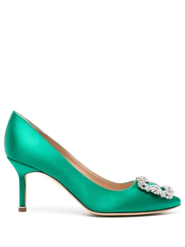 Manolo Blahnik Hangisi 70mm Pumps - Green