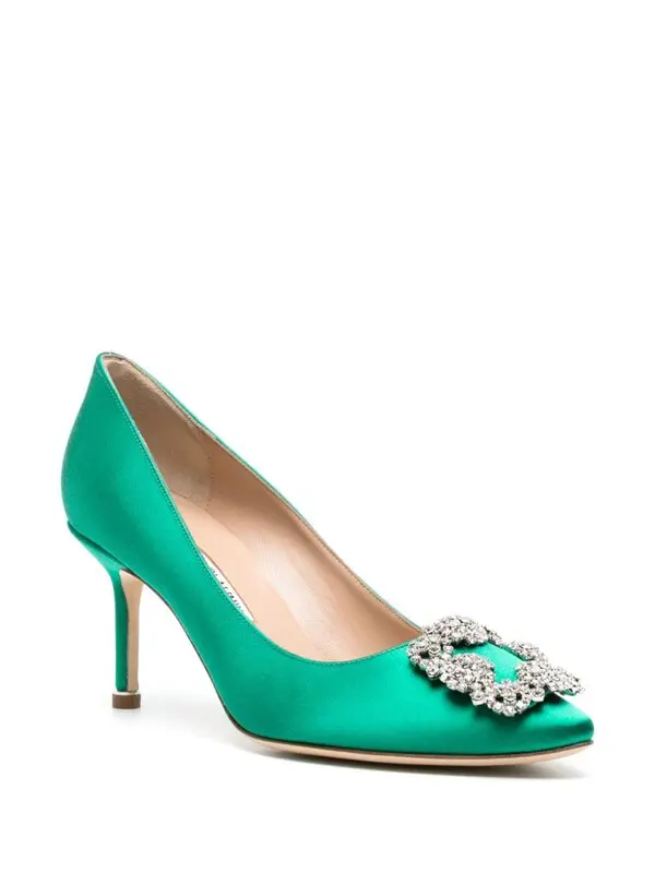 Manolo Blahnik Hangisi 70mm Pumps - Green
