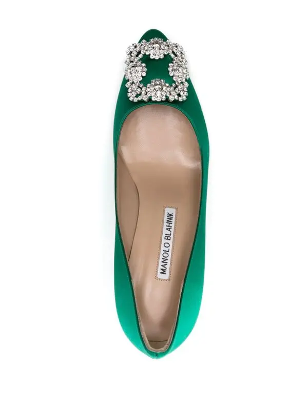 Manolo Blahnik Hangisi 70mm Pumps - Green