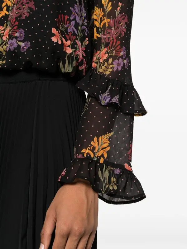 TWINSET Polka Dot Floral Blouse
