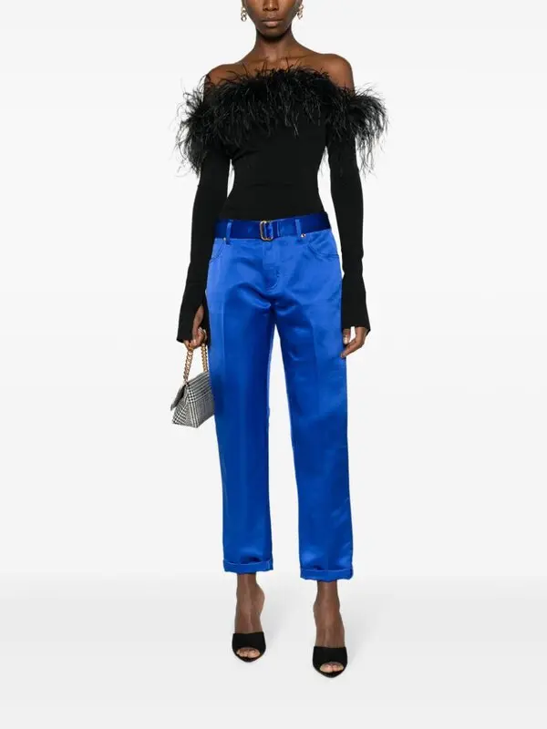 TOM FORD Cropped Silk Satin Trousers