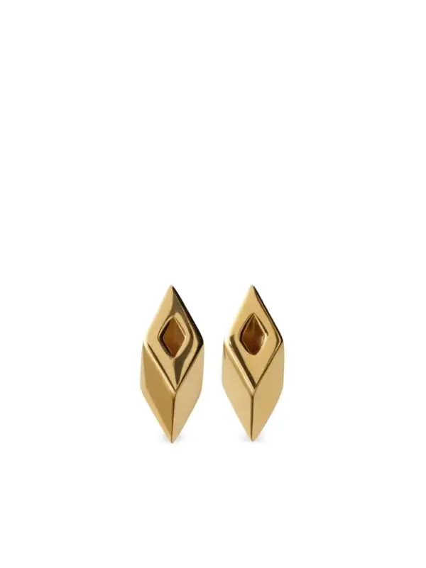 Burberry Hollow Silver Stud Earrings - Gold