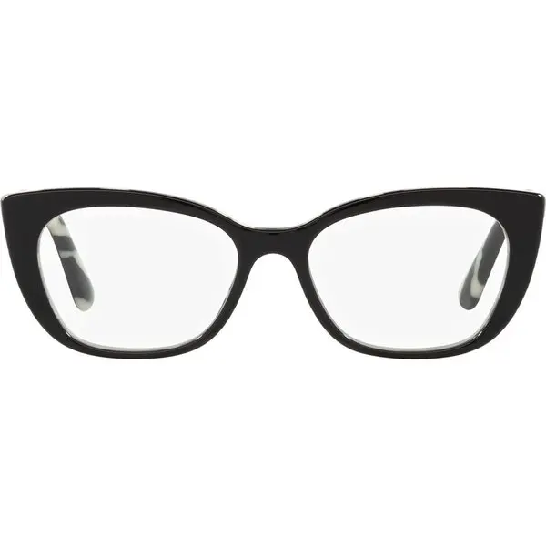 Dolce & Gabbana 49mm Cat Eye Optical Glasses - Black White