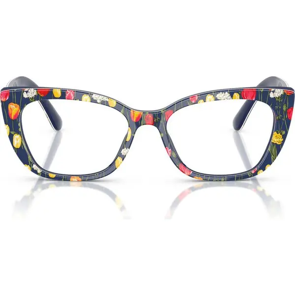 Dolce & Gabbana 49mm Cat Eye Optical Glasses - Tulips/demo Lens