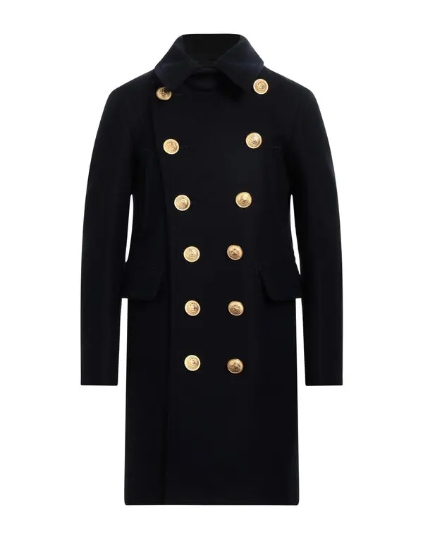 Dsquared2 Double-breasted Virgin Wool Blend Coat - Blue