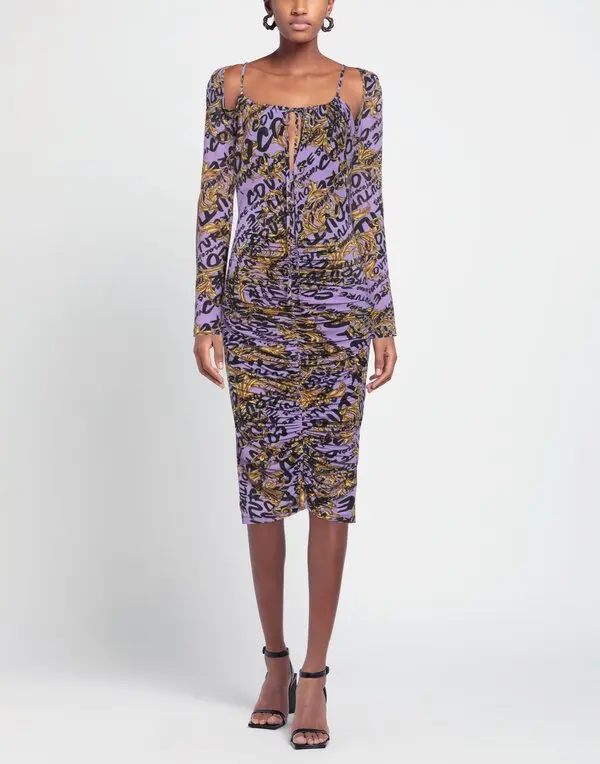 Versace Midi Bodycon Dress - Purple