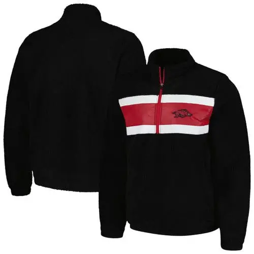 G-III SPORTS BY CARL BANKS Arkansas Razorbacks Pinch Runner Half-zip Top - Black