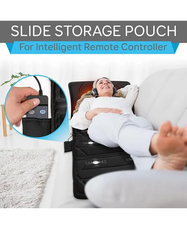 PURSONIC Ultimate Luxury Massage Mat With 10 Powerful Motors And Soothing Heat For Full-body Relaxation And Back Relief