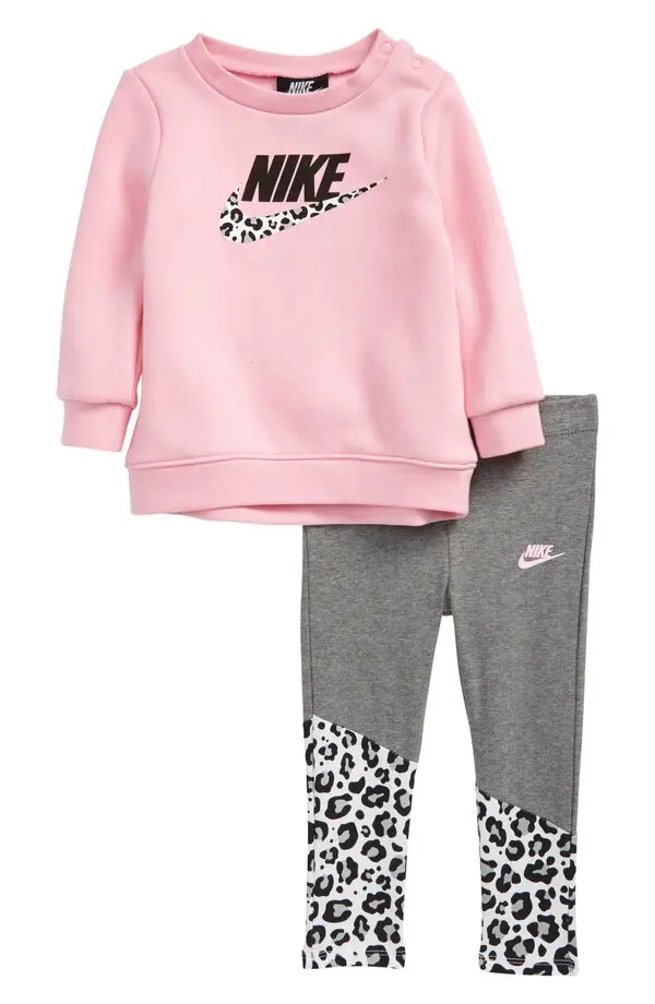 Nike Fleece Sweatshirt & Leggings Set - Carbon Heather