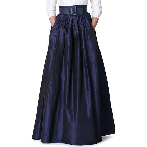 Carolina Herrera High Waist Silk Ball Skirt - Midnight