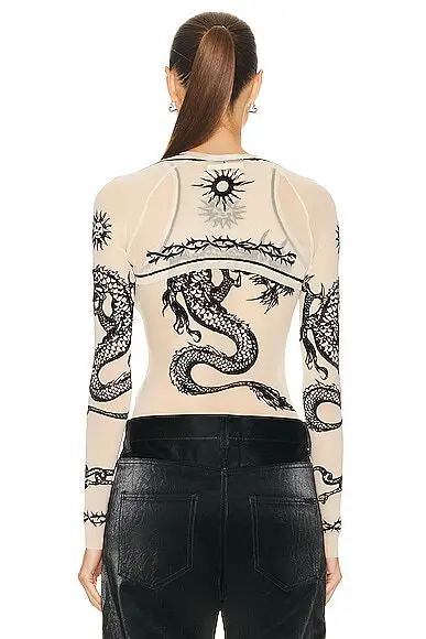 JEAN PAUL GAULTIER Printed Safe Sex Tattoo Long Sleeve Shawl