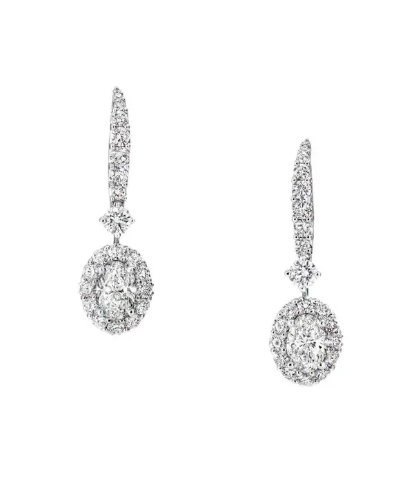 Graff Icon Oval Diamond Earrings - White Gold