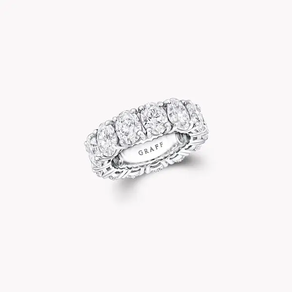 Graff Claw Set Oval Diamond Eternity Ring - Platinum