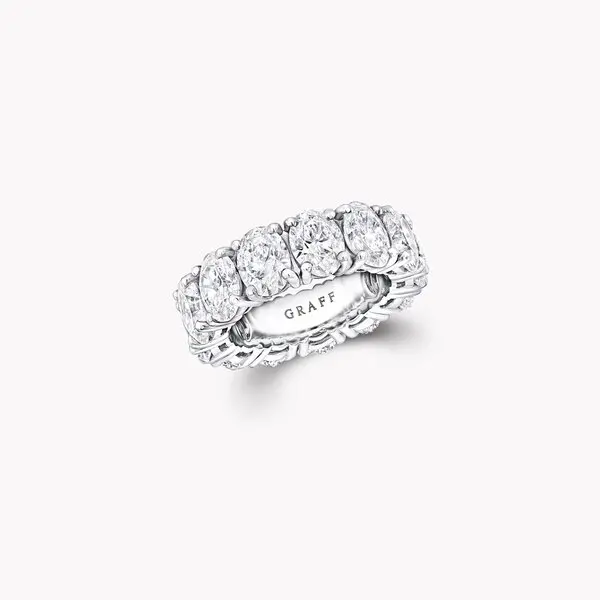 Graff Claw Set Oval Diamond Eternity Ring - Platinum