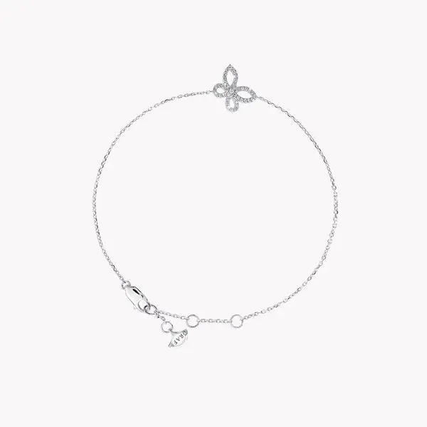 Graff Mini Butterfly Silhouette Diamond Bracelet - White Gold