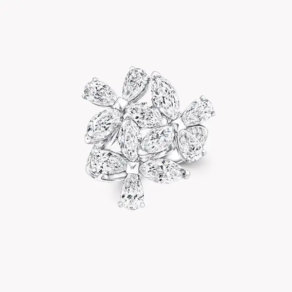 Graff Triple Classic Butterfly Diamond Ring - White Gold