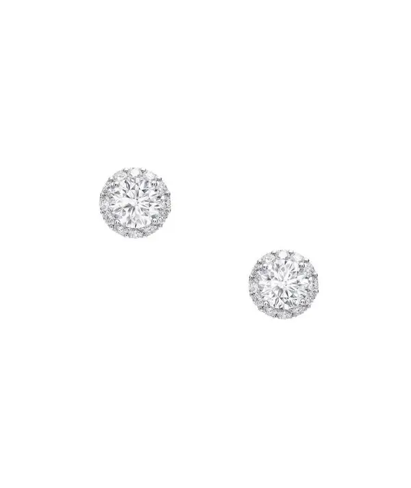 Graff Icon Round Diamond Stud Earrings - White Gold