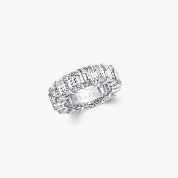 Graff Emerald Cut Diamond Eternity Ring - Platinum