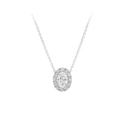 Graff Icon Oval Diamond Pendant - White Gold