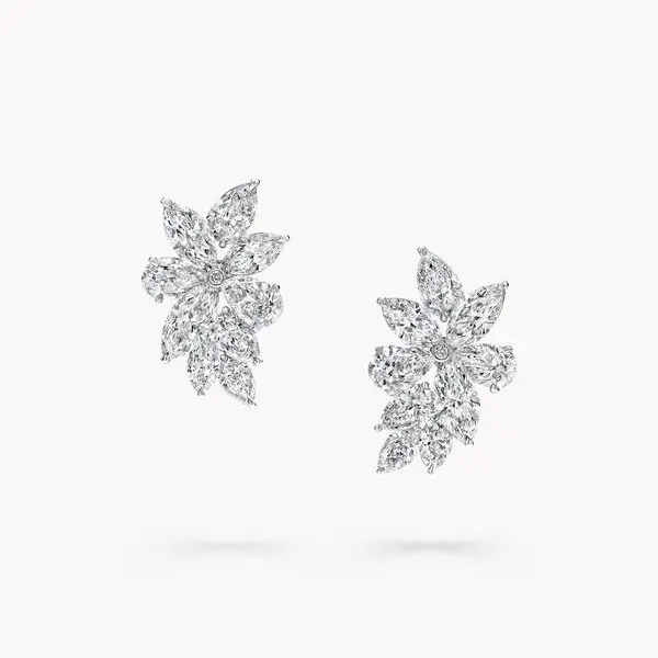 Graff Pear Shape And Marquise Cut Diamond Earrings - White Gold