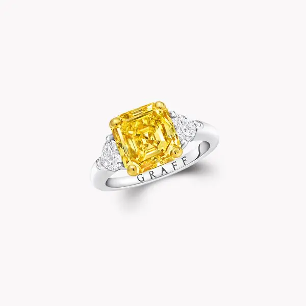 Graff Emerald Cut Diamond Ring - Platinum And Yellow Gold