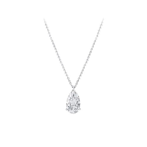 Graff Pear Shape Diamond Solitaire Pendant - Platinum And White Gold