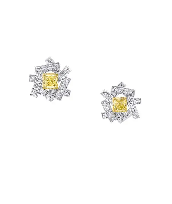 Graff Threads Diamond Stud Earrings - White Gold And Yellow Gold