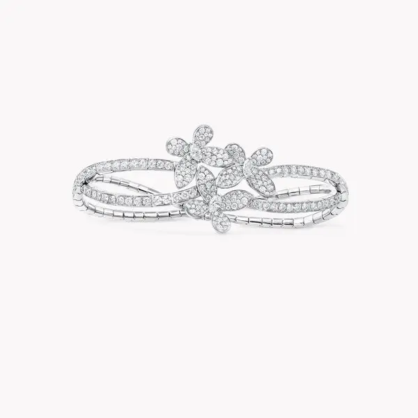 Graff Triple Pavé Butterfly Diamond Bracelet - White Gold