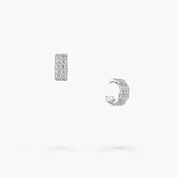 Graff Laurence Signature Pavé Diamond Hoop Earrings - White Gold