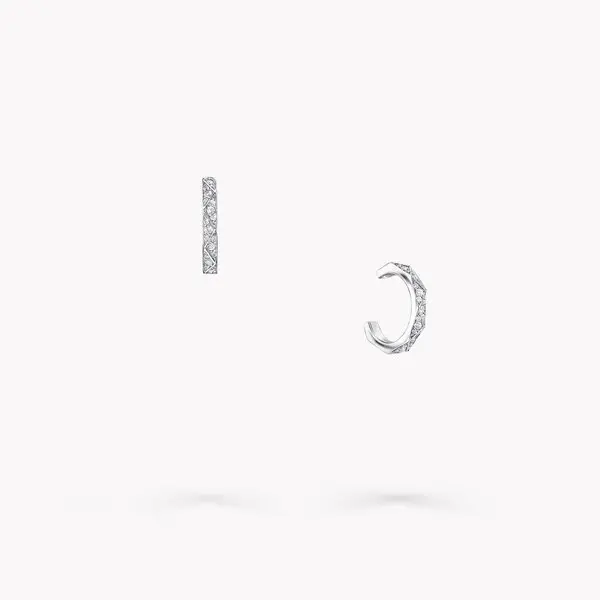 Graff Laurence Signature Pavé Diamond Hoop Earrings - White Gold