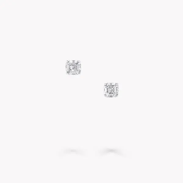 Graff Classic Emerald Cut Diamond Stud Earrings - Platinum And White Gold