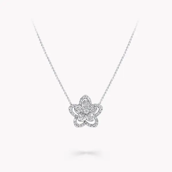 Graff Wild Flower Diamond Pendant Necklace - White Gold